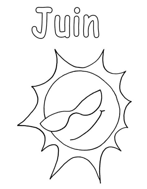 Coloriage Mois de Juin télécharger et imprimer gratuit sur