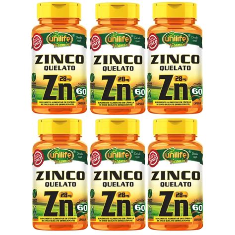 Kit Zinco Quelato Zn C Psulas Mg Unilife Original Roffe