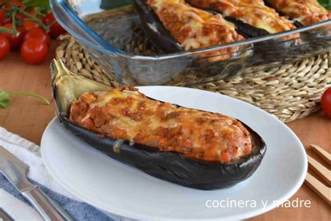 Berenjenas rellenas de jamón y queso Cocinera y Madre