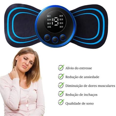 Mini Massageador Cervical Portátil Elétrico Alivia Dores Corpo Pescoço