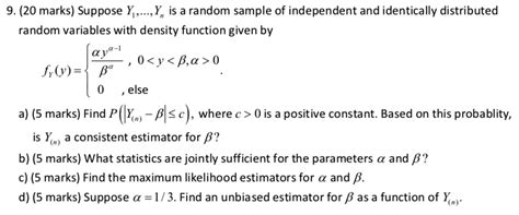 suppose y1 y2 yn is a random sample of independent and identically distributed random