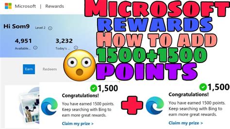 Microsoft Rewards How To Add 1500 1500 Points Microsoftrewards