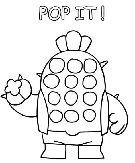 Coloriage Spike Brawl Stars Pop it dessin gratuit à imprimer