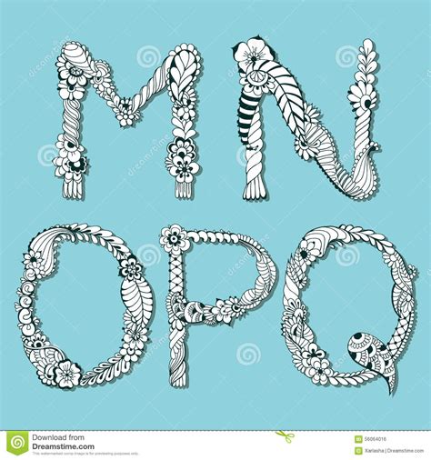 Floral Alphabet Stock Vector Illustration Of Decoration 56064016