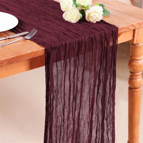 Amazon 10 Pack Burgundy Cheesecloth Table Runner 10FT Gauze