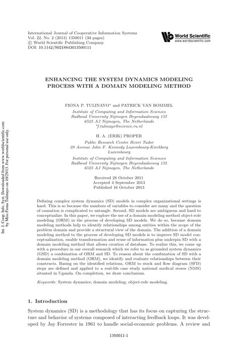 pdf enhancing the system dynamics modeling proces with a domain modeling method
