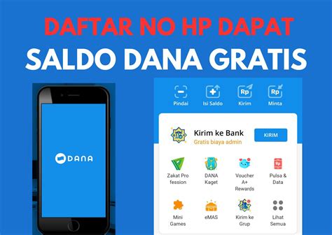 Daftarkan Nomor Hp Bisa Cair Saldo Dana Rp Gratis Ke E Wallet