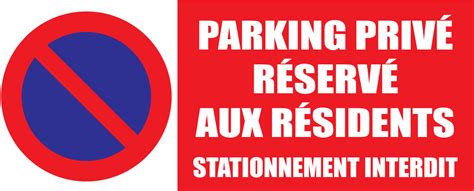 Panneau parking privé réservé aux résidents stationnement interdit eBay