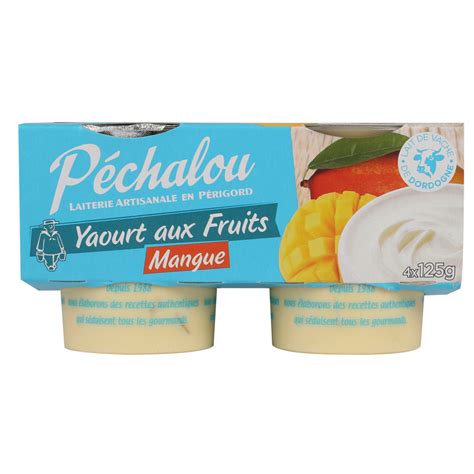 Yaourt brassé à la mangue 4x125g 4x125g pas cher Auchan fr