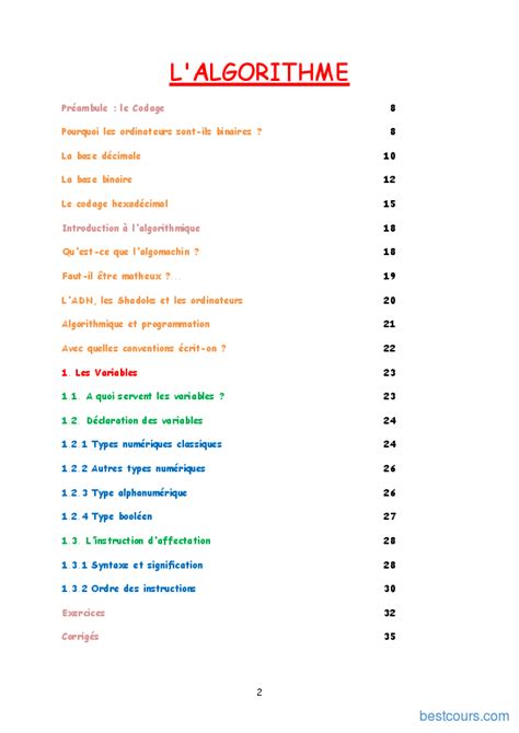 algorithmique et programmation cours pdf