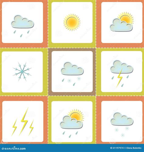 De Pictogrammen Van Het Weer Vector Illustratie Illustration Of