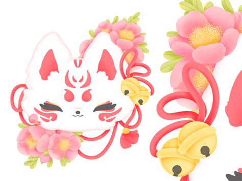 Buy Cute Kawaii Printable Kitsune Fox Mask Clipart Commercial Online