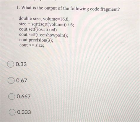 solved for each of the following which code fragment s