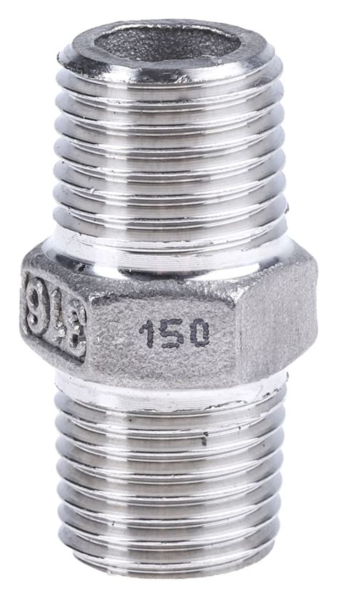 RS PRO RS PRO Stainless Steel Pipe Fitting Hexagon Hexagon Nipple