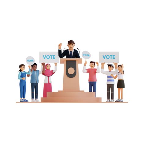 People Are Voting 3d Character Illustration 11354358 PNG
