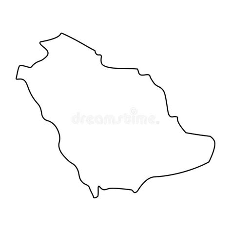Mapa De La Arabia Saudita Esquema Stock de ilustración Ilustración