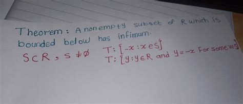 solved theorem a nonempty subset of r which is