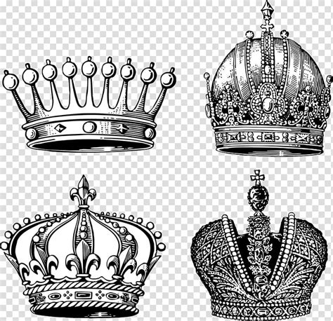 Four Crown Drawing Sketch Illustrations Crown Drawing Coroa Real