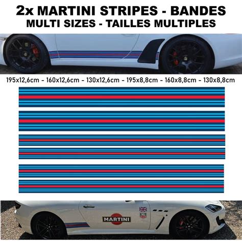 Bandes Martini Sticker Bas De Caisse Racing Stripes Strip Autocollant
