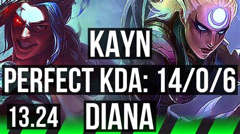 KAYN Vs DIANA JNG 14 0 6 Legendary 1 7M Mastery 300 Games BR