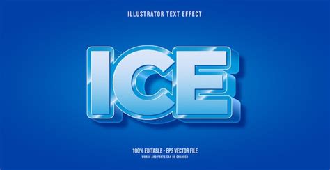 Efecto De Texto De Hielo Estilo De Texto Editable Vector Premium