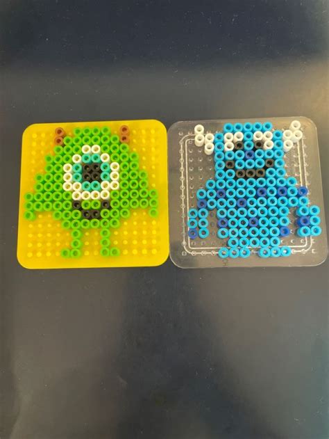 Mike And Sully Monsters Inc Perler Beads Designs Disney Hama Beads