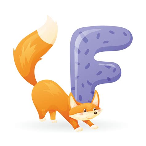 Vector Isolated Cartoon Illustration Of English Alphabet Letter F With