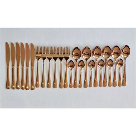 Talheres Faqueiro Luxo P As Rose Gold Faca Garfo E Colher Submarino