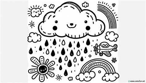 Coloriage d un nuage pour maternelle à Télécharger ou à Imprimer