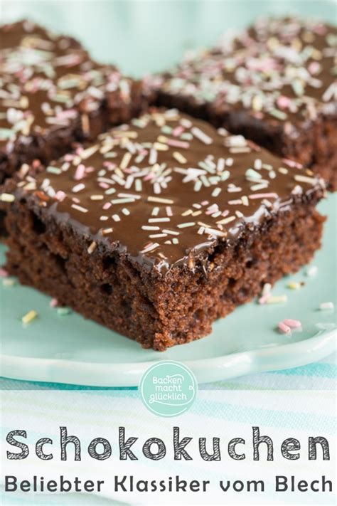Einfacher saftiger Schokokuchen vom Blech Backen macht glücklich