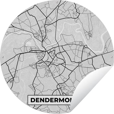 Tuincirkel Zwart Wit België Plattegrond Stadskaart Kaart