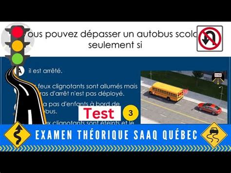 2024 Examen théorique saaq Québec Sécurité routière au Canada test 3