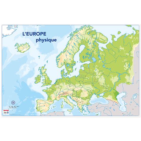 Carte Muette Europe Physique Bouchut Papeterie