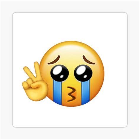 Crying Peace Sign Emoji Stickers Redbubble