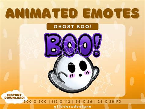 Boo ANIMATED Twitch Emote Ghost Boo Emote Animated Halloween Twitch