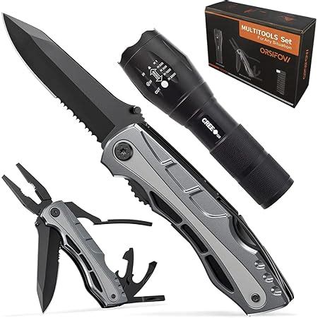 ORSIFOW Cuchillo Multiusos Navaja Multiuso Inoxidable 16 En 1