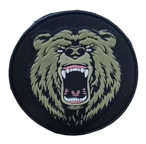 Parche Insignia Pvc Oso Tactico Caf Fondo Negro Airsoft Ful