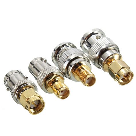 4pcs BNC Male Plug To SMA Female Jack Straight RF Connector Adapter EBay