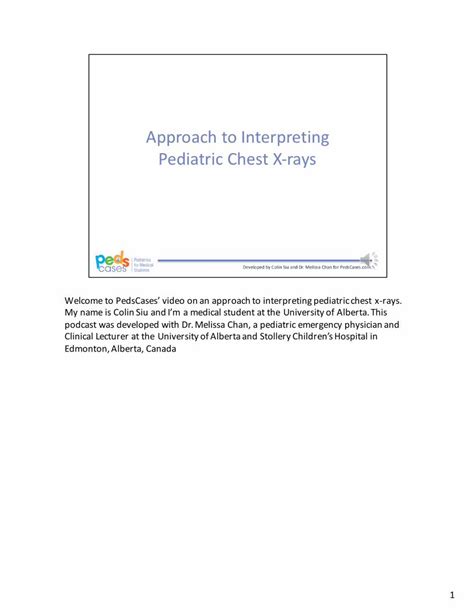PDF Welcome To PedsCases Video On An Approach To Pedscases