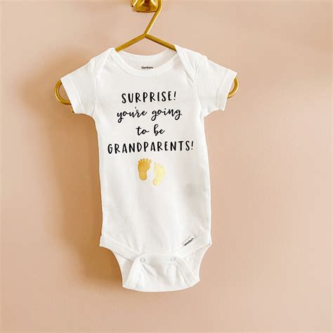 Grandparents Pregnancy Announcement Custom Baby Onesie Baby Etsy