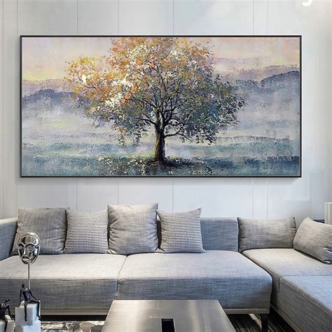 Mintura main arbre peintures à l huile sur toile mur art décoration