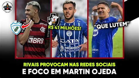 QUEM SOFRE É O TORCEDOR Rivais provocam o VASCO nas redes sociais e