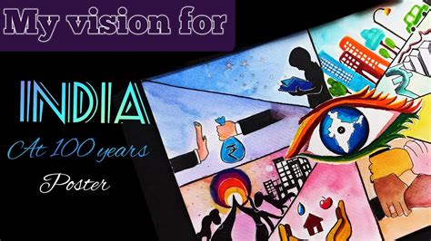 My Dream India Drawing My Vision For India In 2047 Poster Viksit