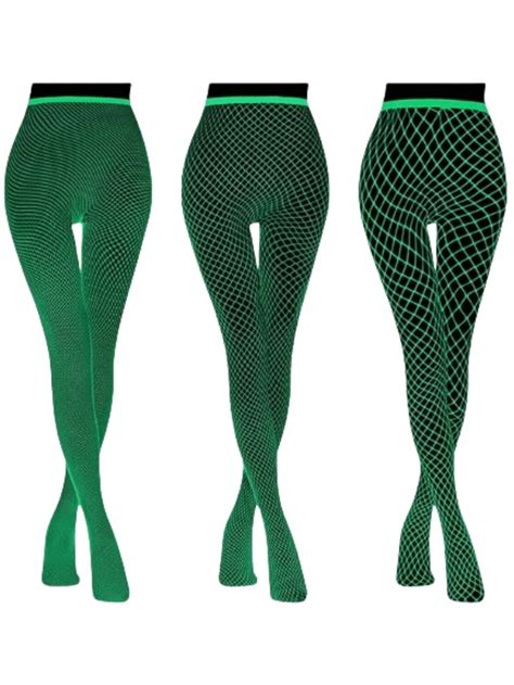 1pc Glow In The Dark Fishnet Stockings Sexy White Sheer Stockings For