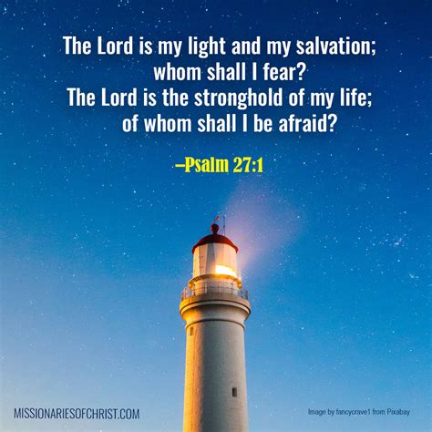 Bible Verse On God As My Light And Salvation Missionaries Of Christ