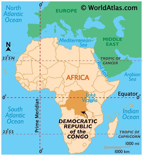 Democratic Republic Of The Congo Map Geography Of Democratic Republic