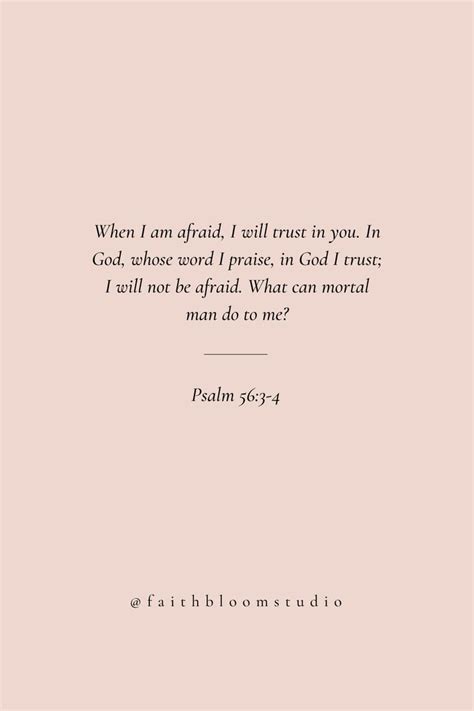 Daily Bible Verses Psalm 56 3 4 In 2024 Comforting Bible Verses
