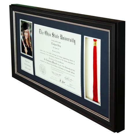 Green Arts 11x22 Diploma Tassel Shadow Box With Double Mat For 8 5x11