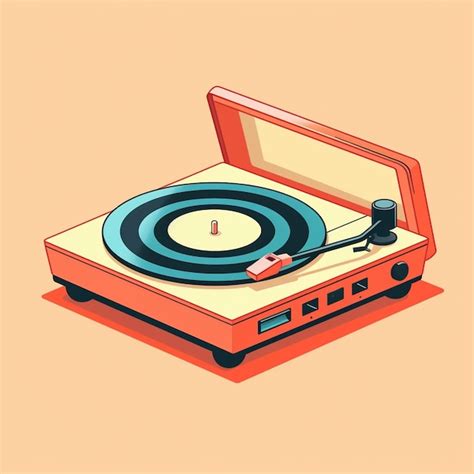 Reproductor De Discos De Vinilo Vintage De Dibujos Animados 3d Foto