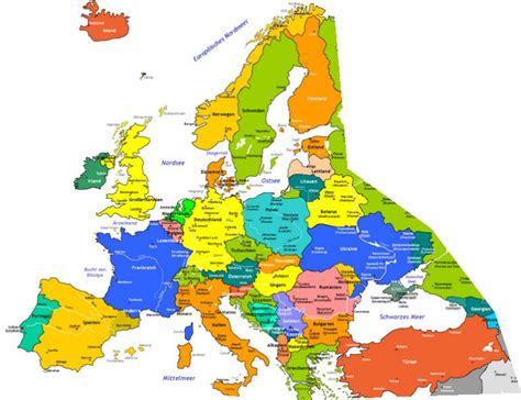 Europakarte Europakarte leer Länder Europas auf der Landkarte